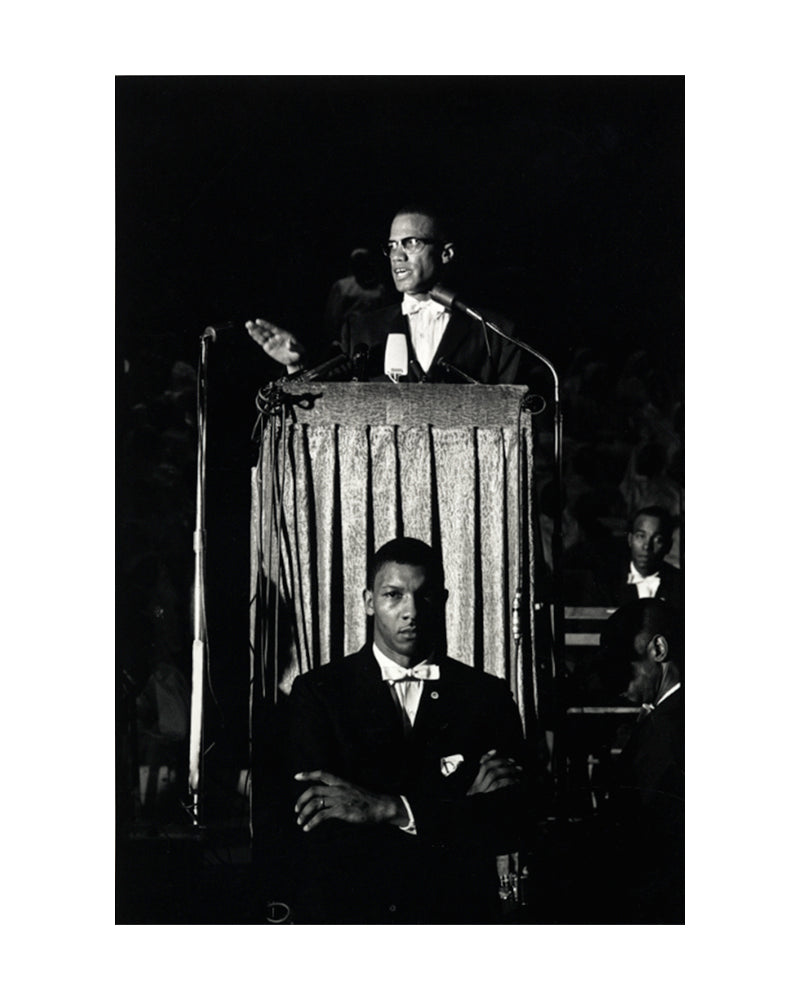 Malcolm X giving a speech at a Nation of Islam rally, Washington, USA ...