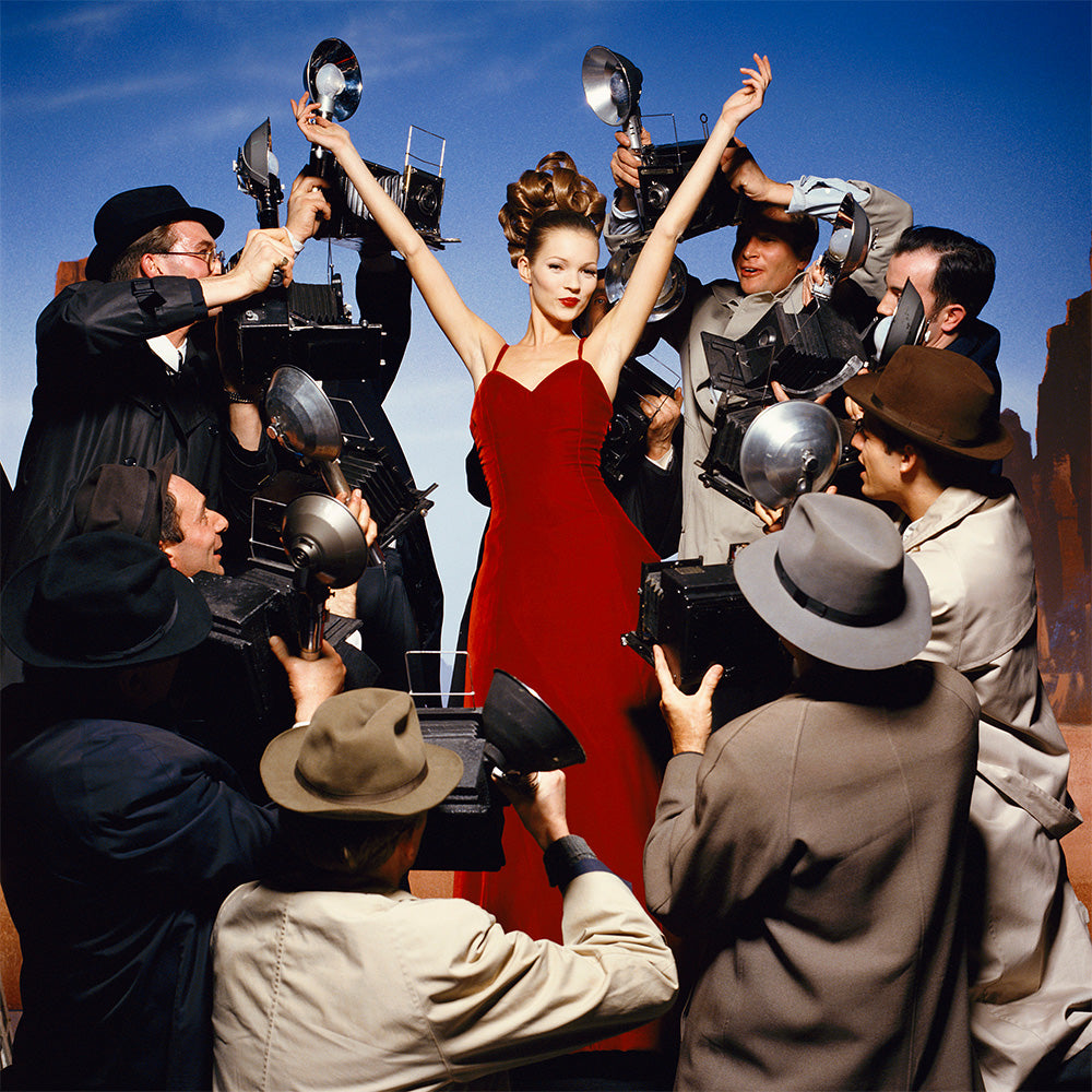 Kate Moss with fake reporters, 1992 — Limited Edition Print - Terry O ...